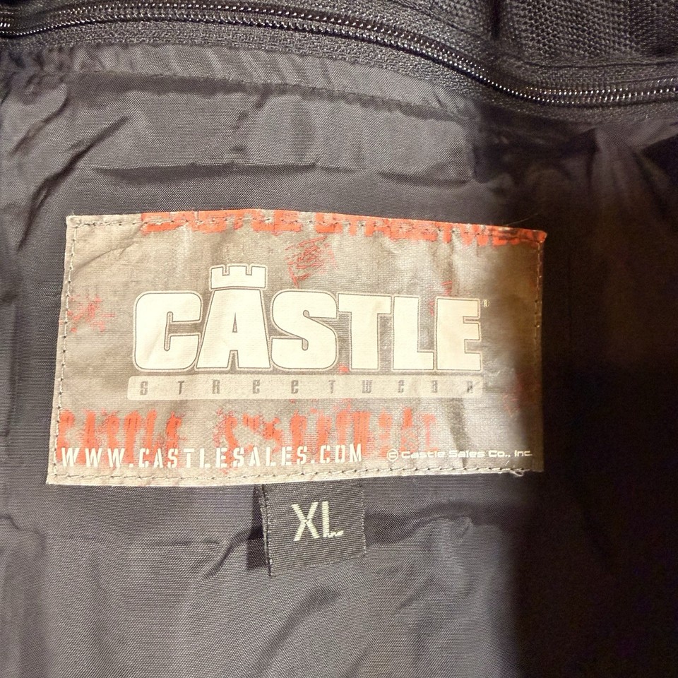 Castle Streetwear Motorcycle Racing Jacket XL Zip Out Liner Elbow Pads ...