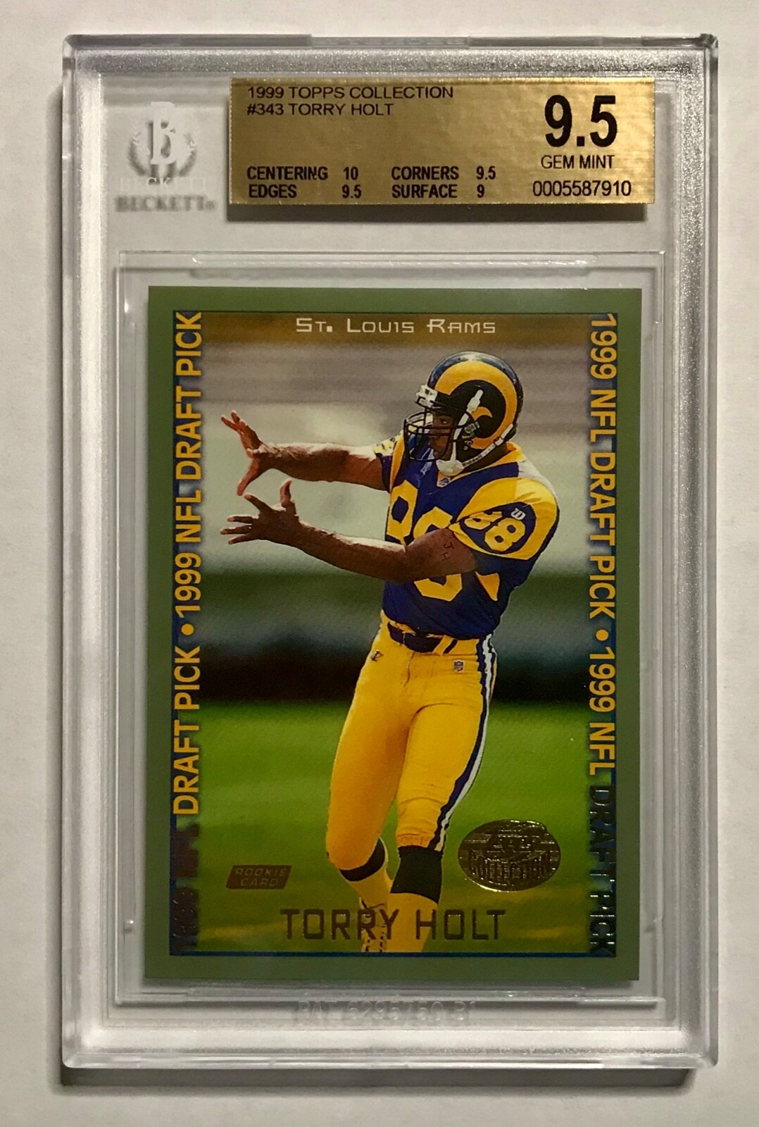 1999 Topps Collection #343 Torry Holt (BGS 9.5) RC (w/10 Centering ...