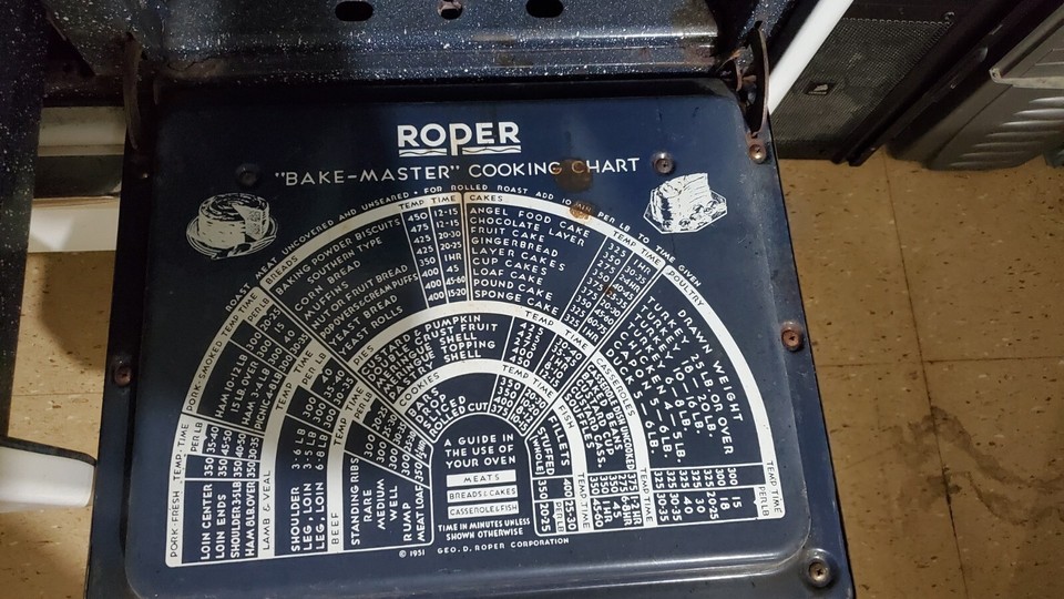 vintage roper gas stove with 4 cast iron burners oven and warming ...