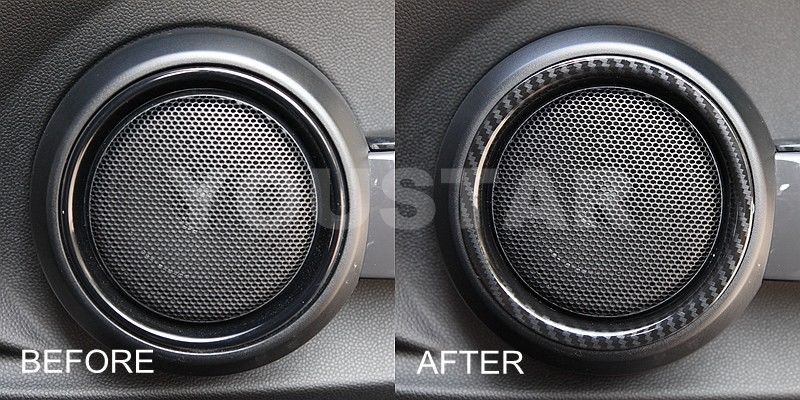 UNICUS 4x CARBON EFFECT Door Lower Speaker Trims for MINI Cooper S F55 ...