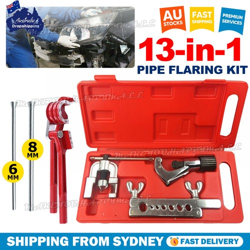 13Pcs Brake Air Line Double Flare Flaring Tool Kit Set + 3 in 1 Tube ...