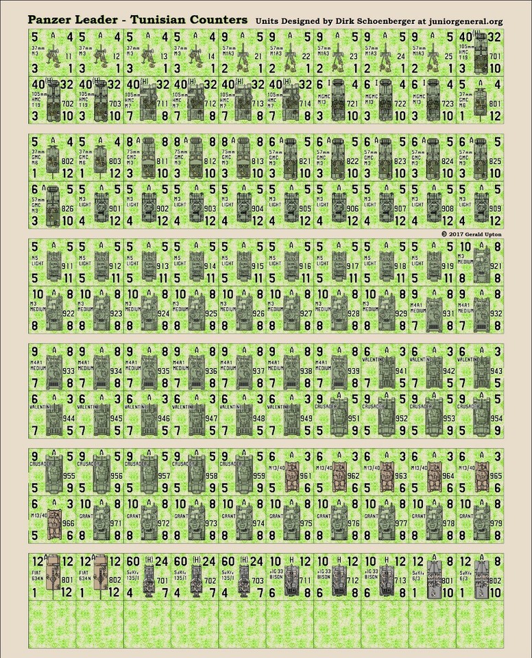 Panzer Leader in Tunisia Plan View Variant Counters | eBay