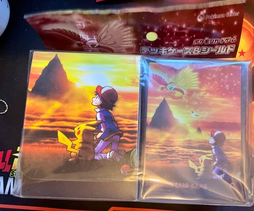 Pikachu Ho-oh Red Ash Ketchum 20th trading card sleeves/deck box ...