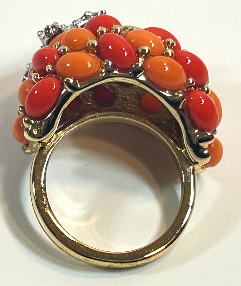 KJL Kenneth Jay Lane Coral Starfish Bracelet & Ring Set Signed ...