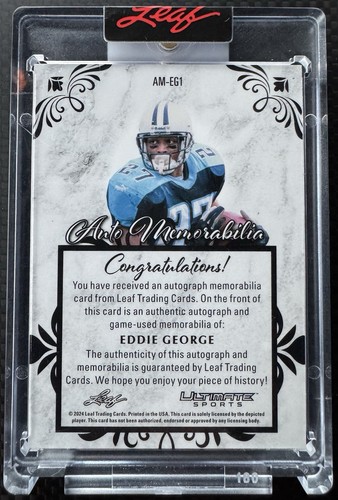 2024 Leaft Ultimate Sports Eddie George Blue Auto 1/5 | eBay