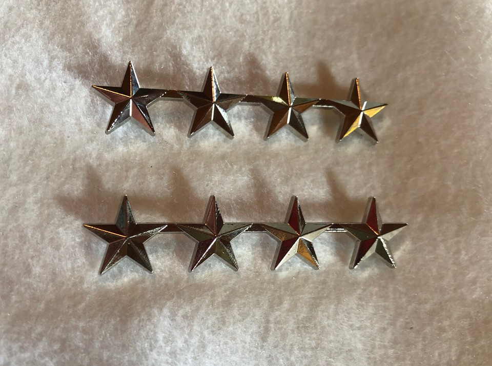 4 Star General Rank collar shirt hat insignia Sheriff Police Fire Chief ...