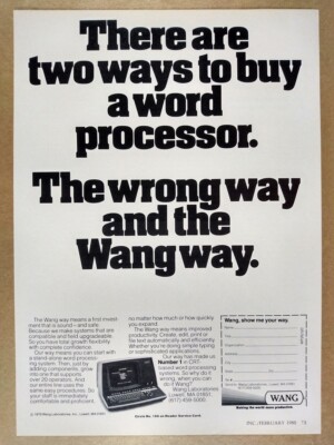 1980 Wang CRT-based Word Processor vintage print Ad | eBay