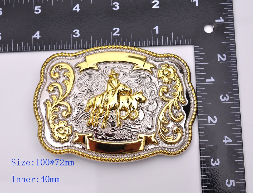 BULL RIDE RODEO LONG HUGE RODEO COWBOY WESTERN GOLD SILVER SHINE BELT ...