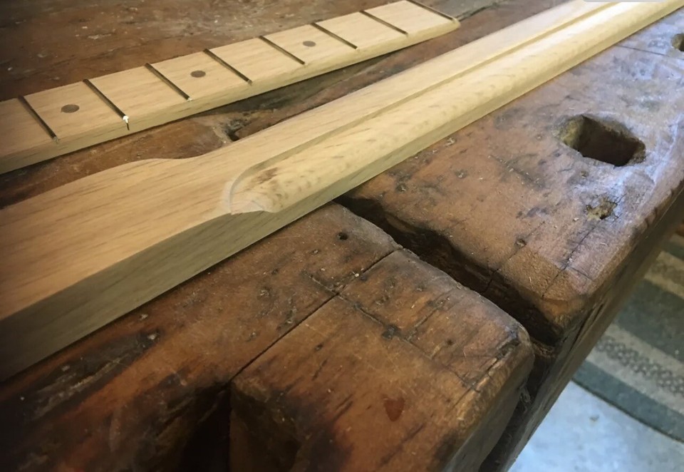 Cigar Box Guitar Neck And Fretboard **1 1/2" Wide**(Oak) | eBay