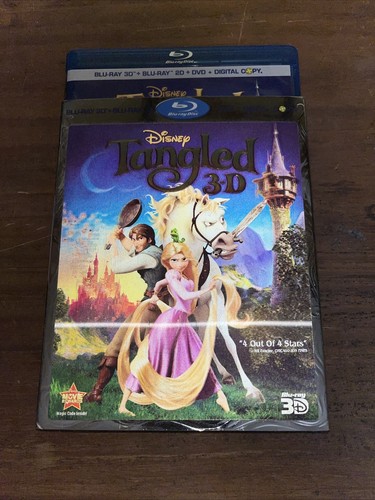 Tangled Blu-Ray 3d, Blu-Ray 2D, and DVD with lenticular slipcover ...
