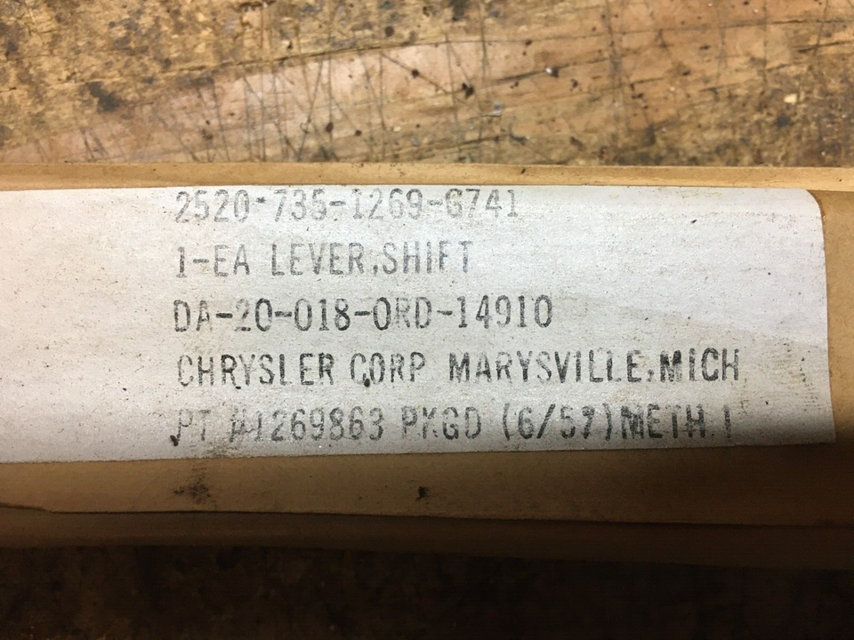 For Dodge M37 Truck NOS PTO shift Lever G-741 | eBay