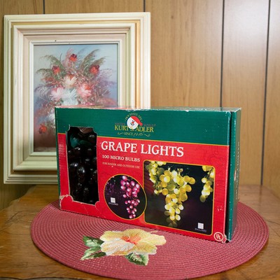 Kurt Adler Grape String Lights 100 Micro Bulbs Purple Rubber Clusters | eBay