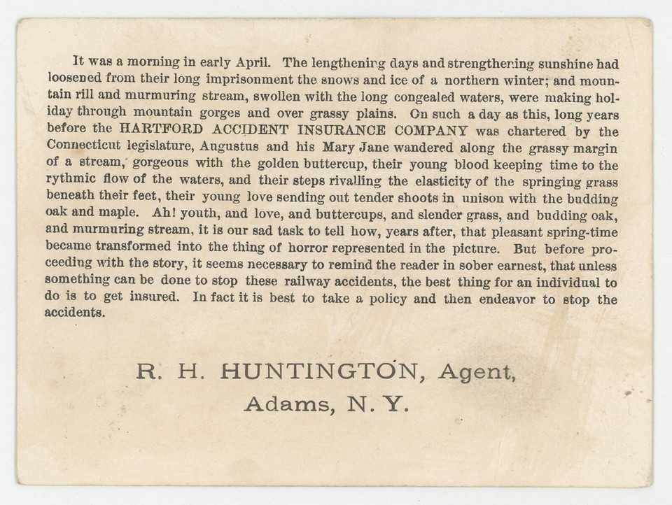 Hartford Accident Insurance April 1875 Train Crashes Trade Card | eBay