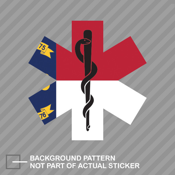 North Carolina State Shaped EMT Flag Sticker Decal Vinyl EMS Paramedic ...