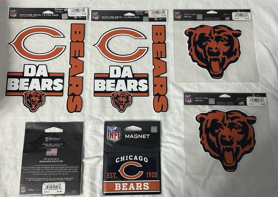 NFL Chicago Bears Decal & Magnet 6 Piece Lot | eBay
