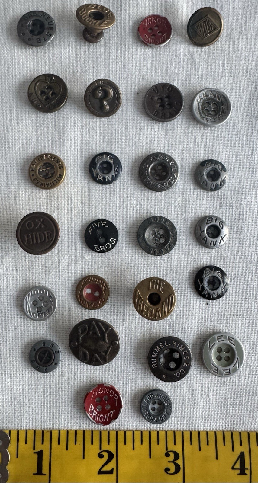 Vintage Lot Of 24 Metal Brand Clothing Sewing Buttons | eBay