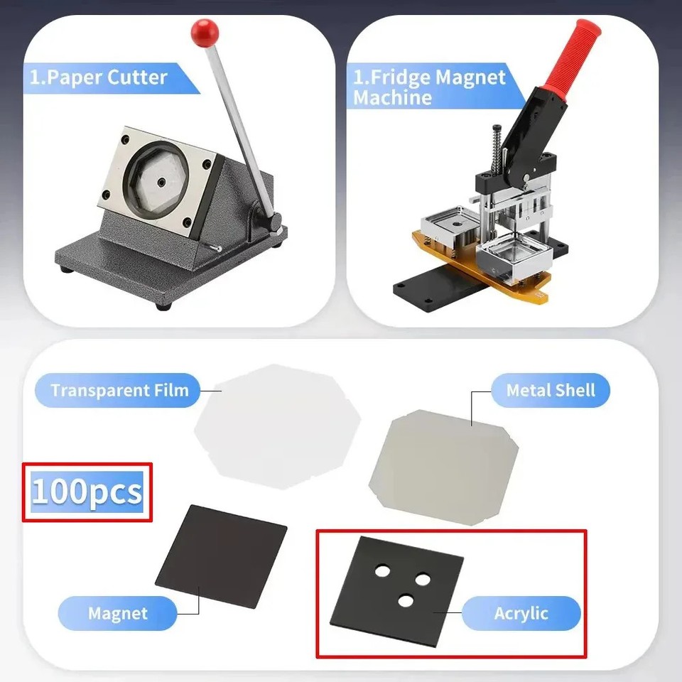 2.5X2.5" Fridge Magnet Maker Machine 63.5x63.5mm DIY Photo Magnet ...