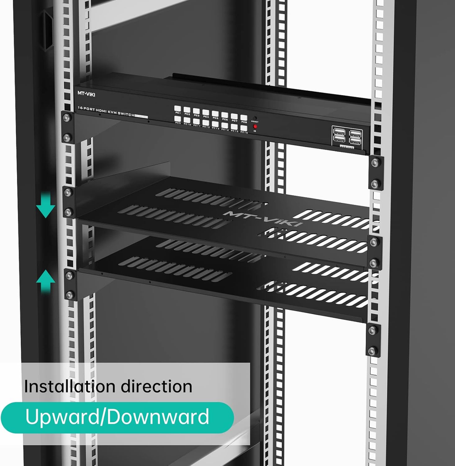 2-Pc 19 Inch Rack Shelf, 1U Server Rack Shelf 10" Deep, Universal ...