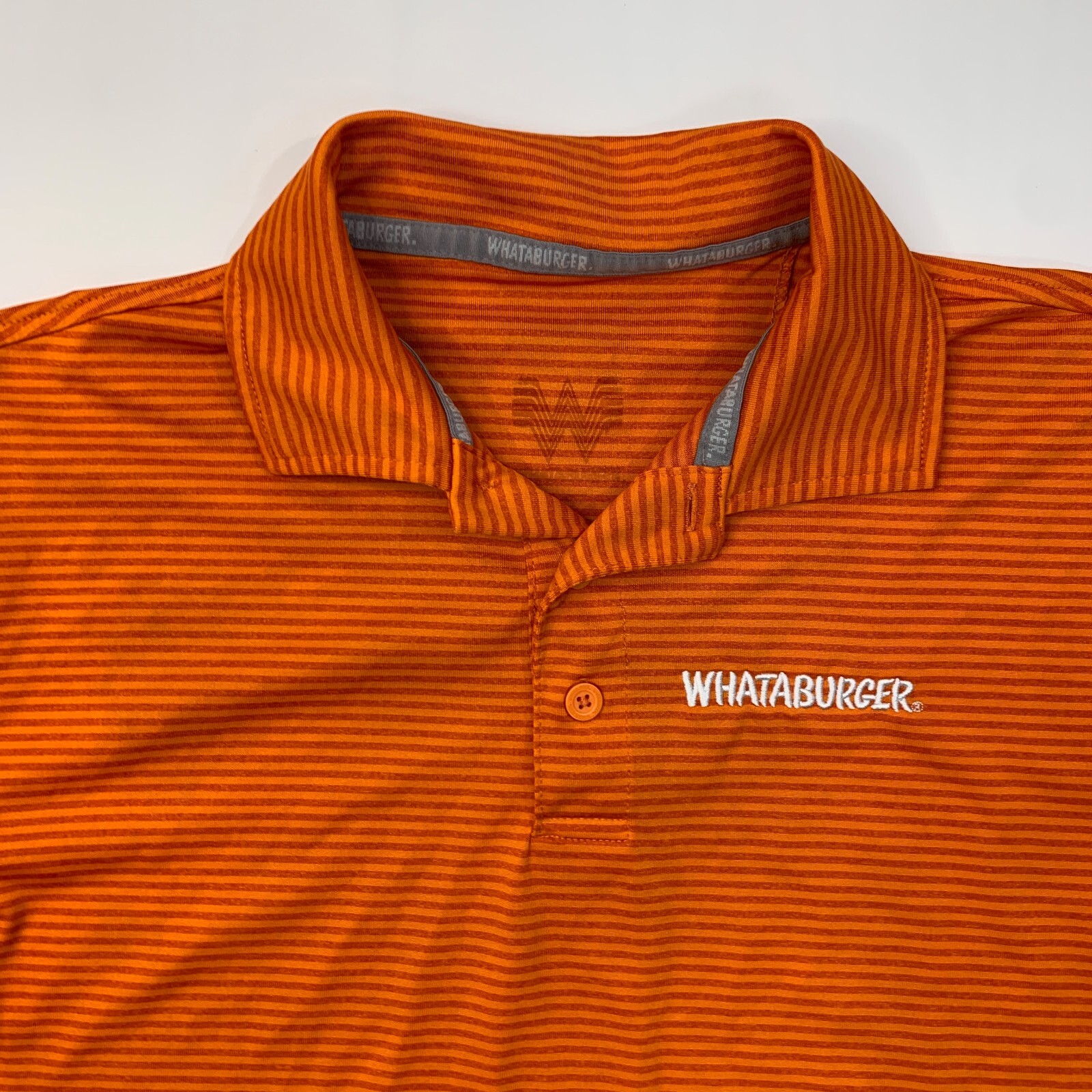 Whataburger Polo Shirt Mens S Orange Striped Employee… - Gem