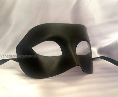 Black White mens masquerade eye mask for man boys simple classic ...