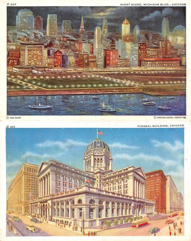 Old Chicago Postcards Poster Plus Postcard Set