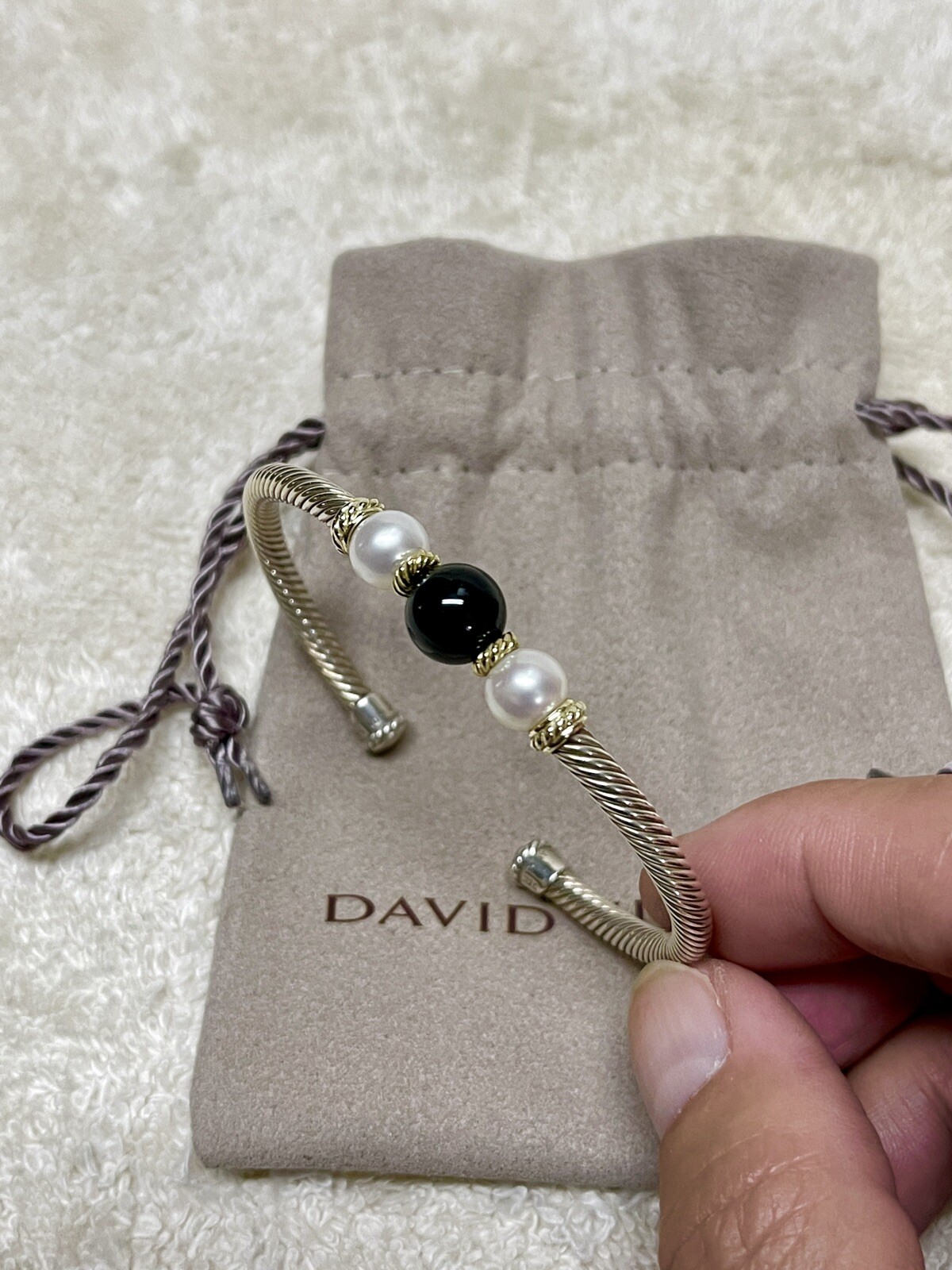 David Yurman Womens Sterling Silver/18K Gold Bracelet… - Gem