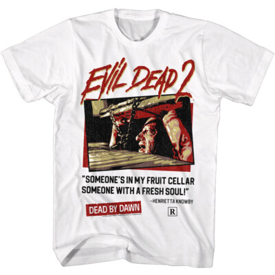 The Evil Dead 2 Movie Ash Williams Someone Is In My Fruit Cellar Men's ...