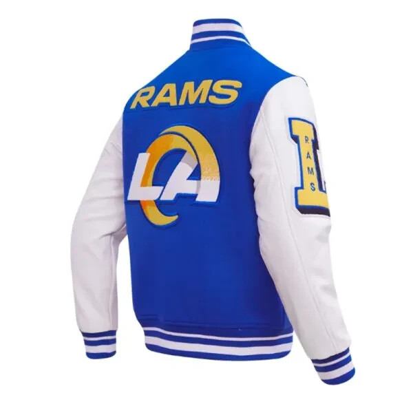 Los Angeles Rams Royal Blue Wool Genuine Leather Varsity Men's ...
