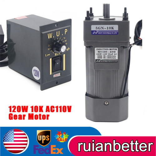 110V AC 120W Gear Motor Electric Variable Speed Controller Torque 10K 0 ...