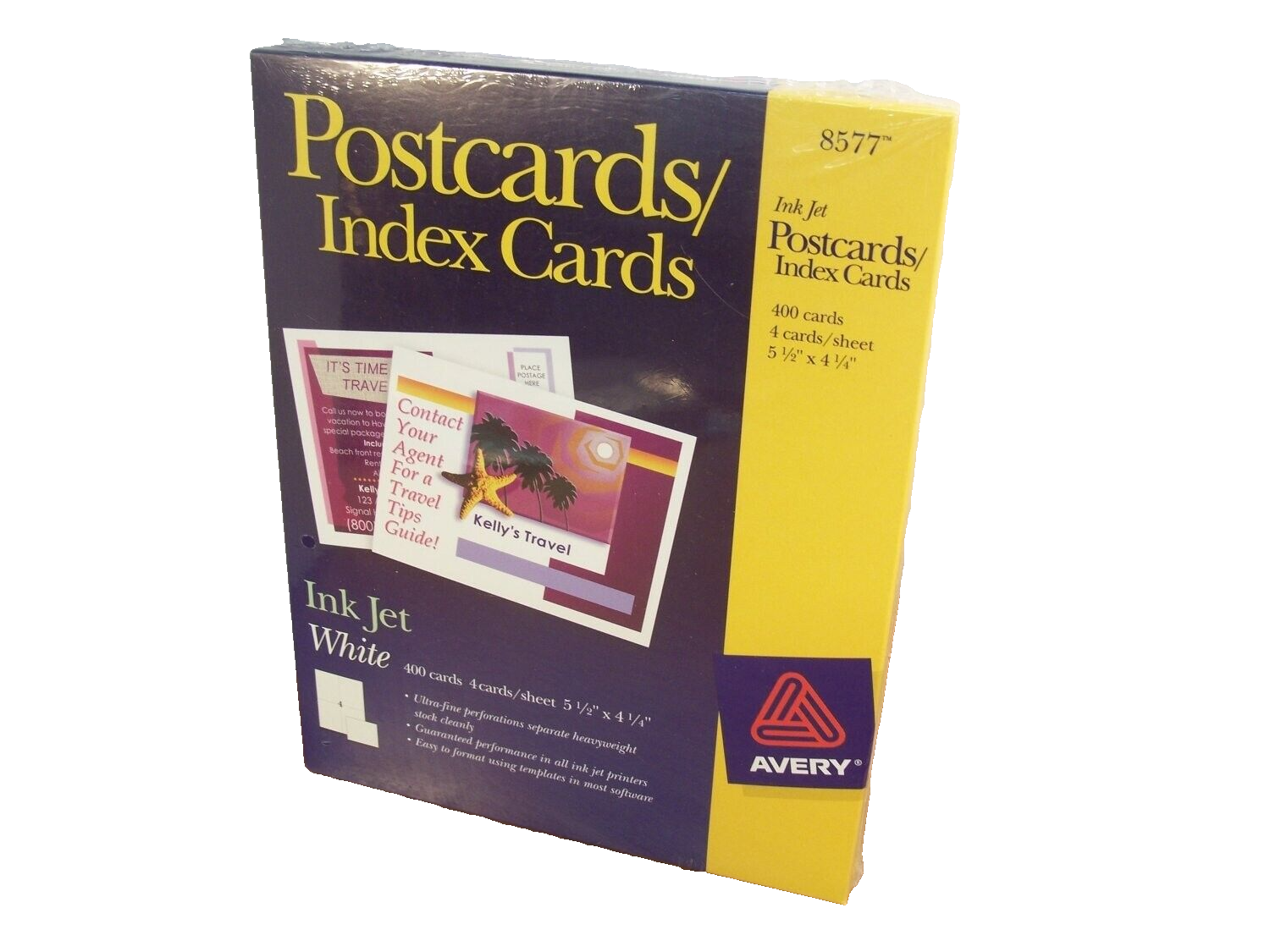 Avery Ink Jet Postcard Index Cards 8577 White 400 Cards 5 1/2" x 4 1/4 ...