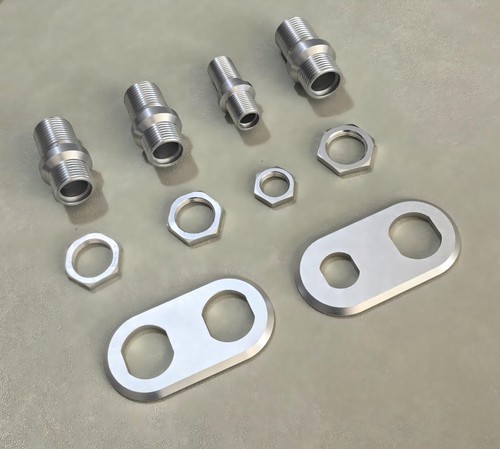 4-Port A/C & Heater Firewall Bulkhead & Fitting Kit Billet Aluminum 2 ...