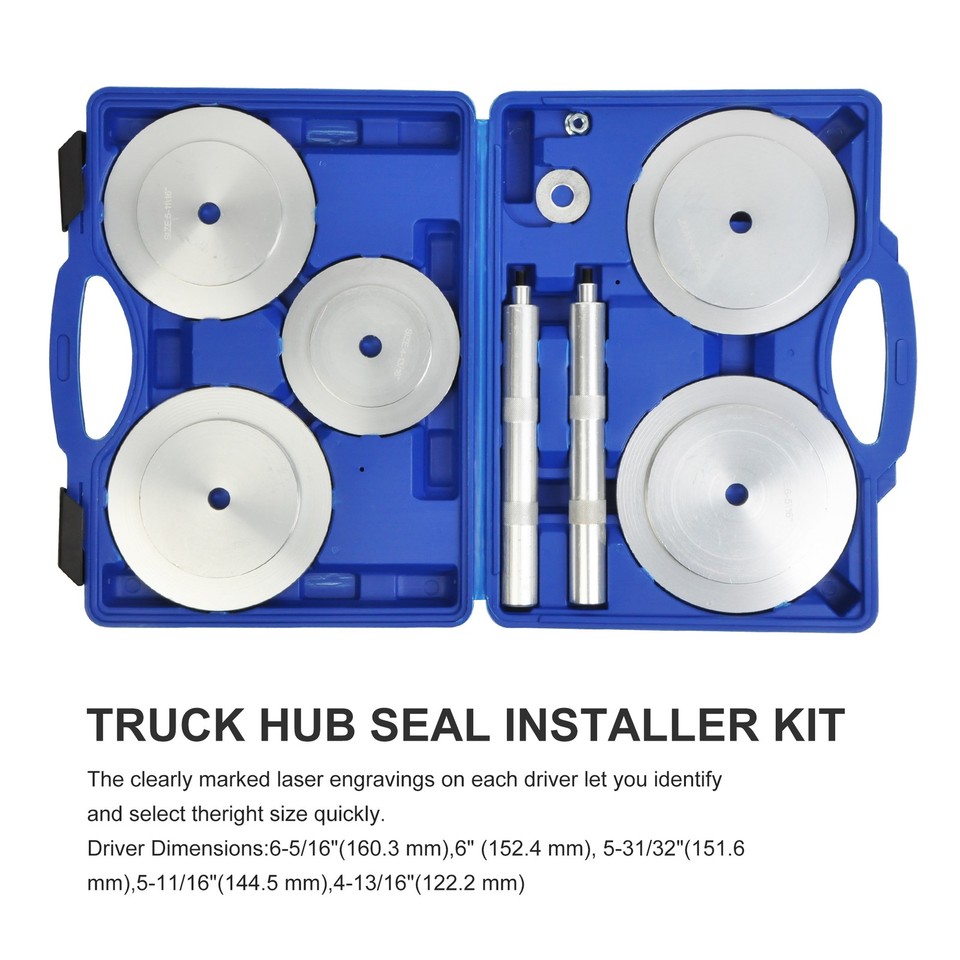 9PC Truck Hub Seal Installer Kit ,4-13/16" to 6-5/16" Large Race & Seal ...