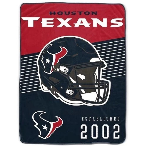 Houston Texans NFL Pegasus 60x80 Helmet Stripes Flannel Fleece Blanket ...