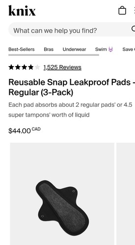 Knix NEW pack of 6 reusable snap leakproof menstrual pads | eBay