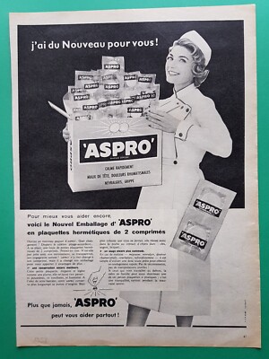 ASPRO & INFIRMIERE - PUBLICITE 1958 - AD 1397 | eBay