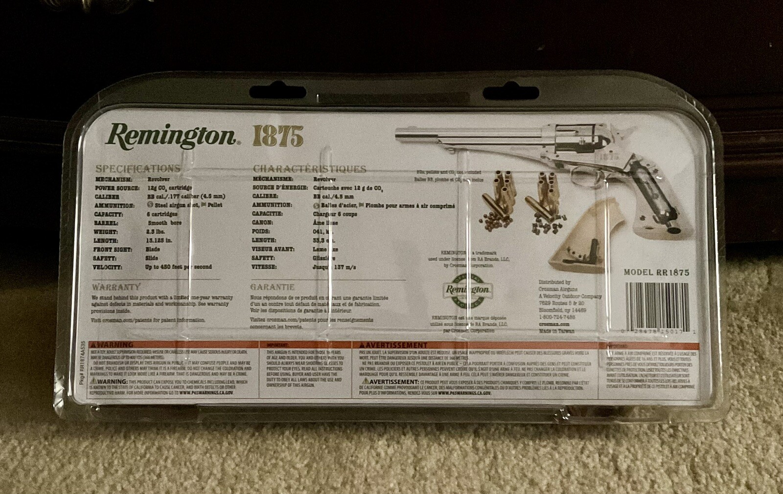 Crosman Remington 1875 .177 CO2 Dual Ammo Air Pistol for sale online | eBay