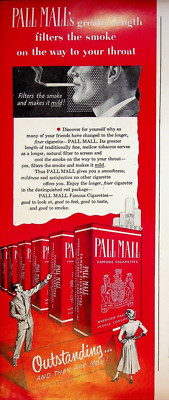1949 Pall Mall Cigarettes Vintage Print Ad 1940s Outstanding Mild ...