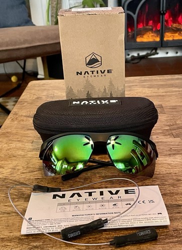 Native Eyewear Ridge-Runner Sunglasses, OXD9039 Matte Black/Green ...