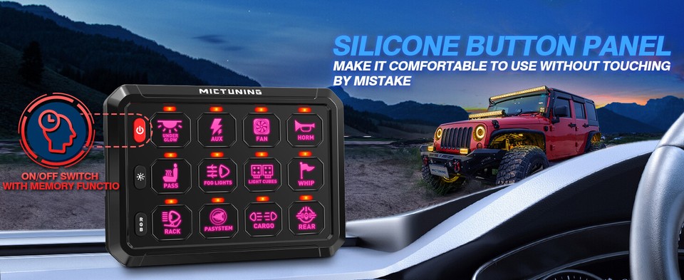 Upgrade 12 Gang RGB Switch Panel LED Light Bar Electronic Relay System ...