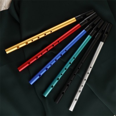Exquisitely Crafted Tin Penny Whistle Flute C/D Keys 6 Hole Instrument ...