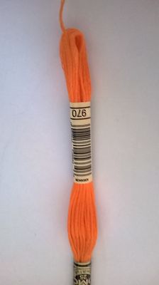 DMC 8 METER STRANDED COTTON CROSS STITCH THREAD DMC 970 Light Pumpkin ...