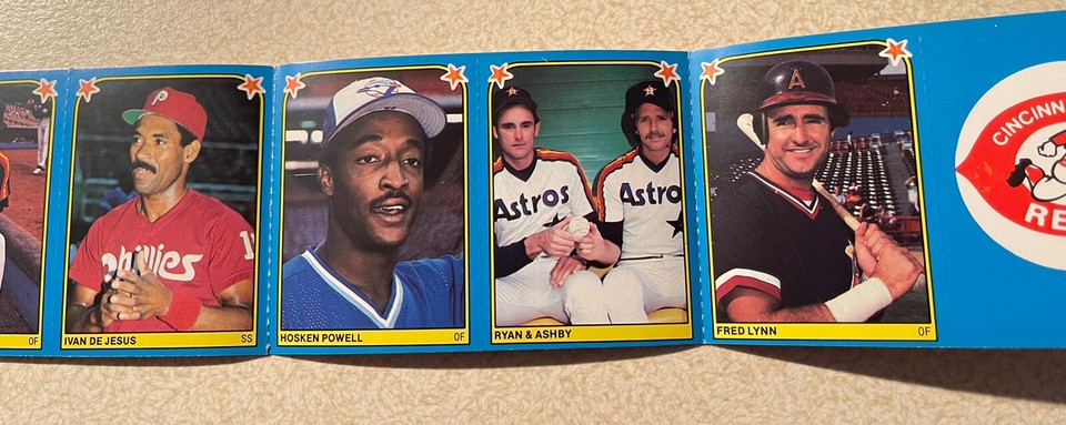 1983 Fleer Baseball Album Stickers Full Panel Nolan Ryan #141 & Andre ...
