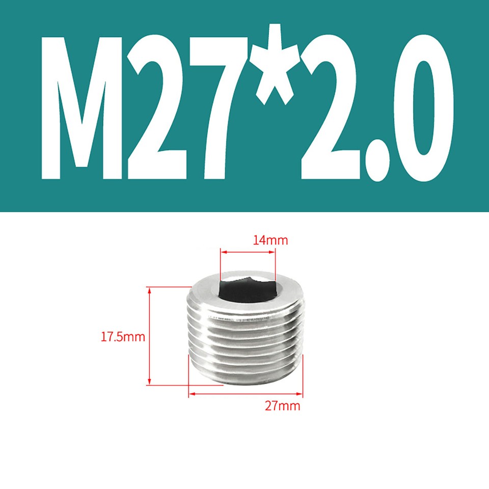 Stainless Steel Internal Hex Male Metric Blanking Plug M3 M4 M8 M10 M12 ...