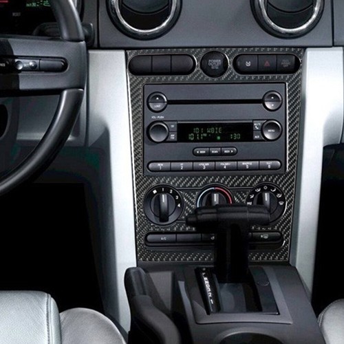 Carbon Fiber Interior Central Console Frame Cover Trim For Ford Mustang ...