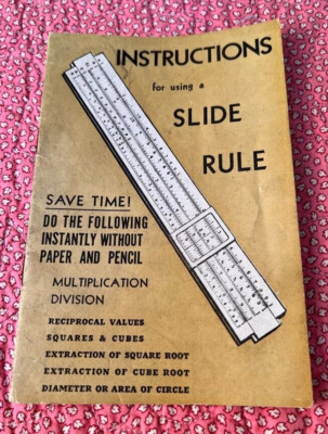Vintage Slide Rule Instructions | eBay