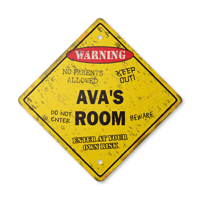 Avas Room Plastic Sign Vintage Crossing Xing kids bedroom door children ...