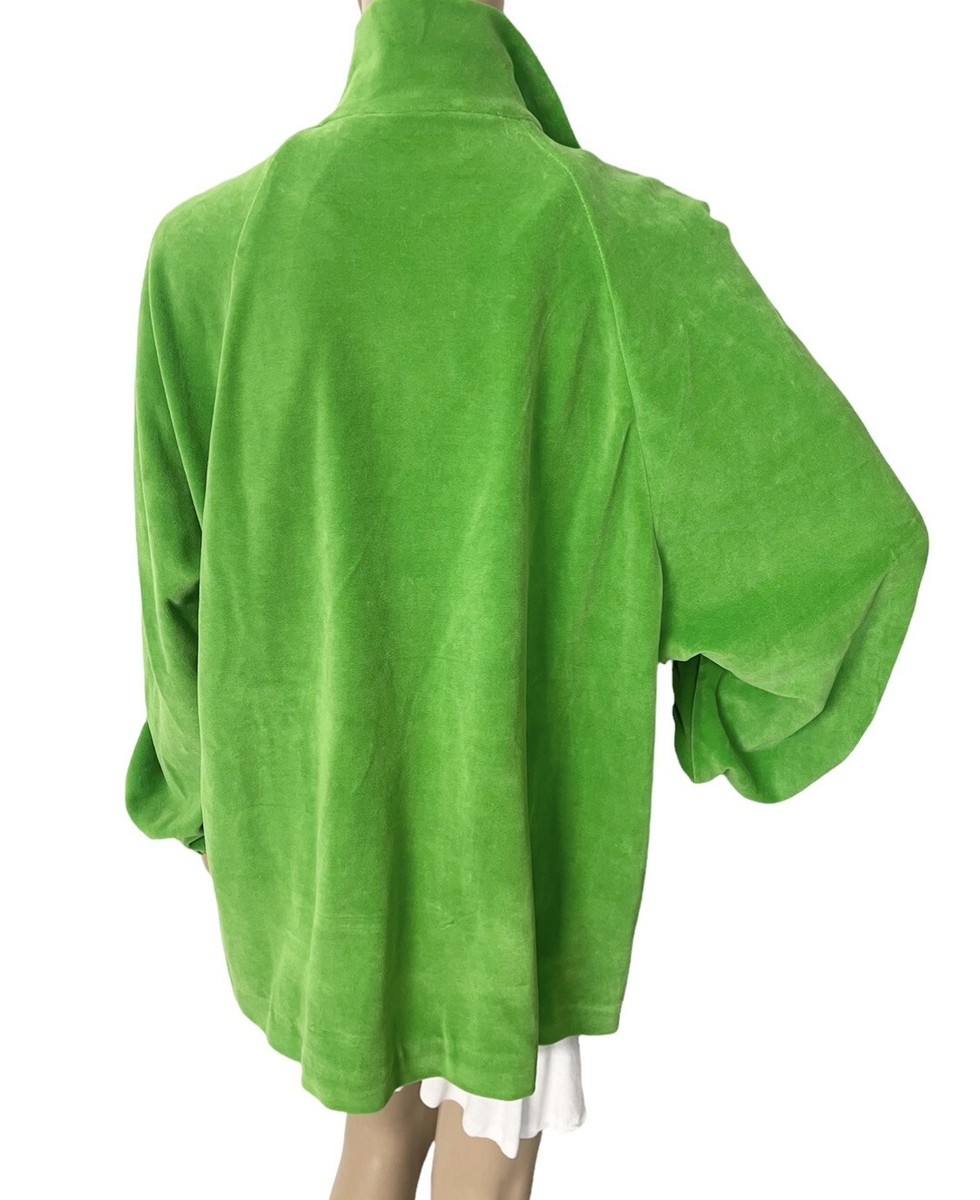 Gucci New GG Logo Zip Up Jacket Acid Green Velvet Velour Gucci New GG Logo Zip Up Jacket Acid Green Velvet Velour