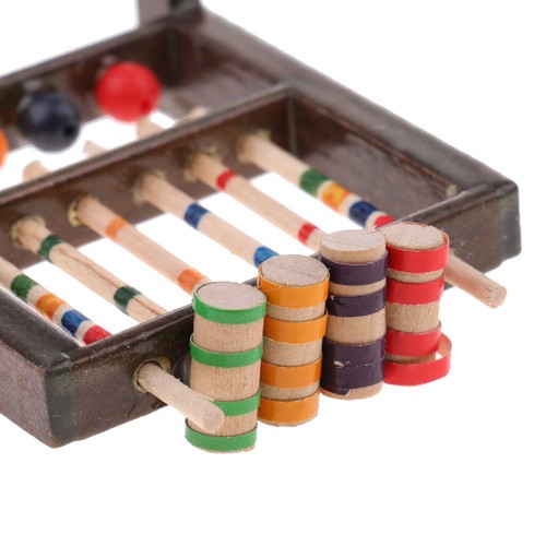 1/12 Dollhouse, Mini Croquet Game Set Wooden Toy Life Scene Decoration ...