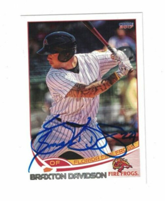 BRAXTON DAVISON SIGNED IP CHOICE 2017 #16 FLORIDA FIRE FROGS AUTO | eBay