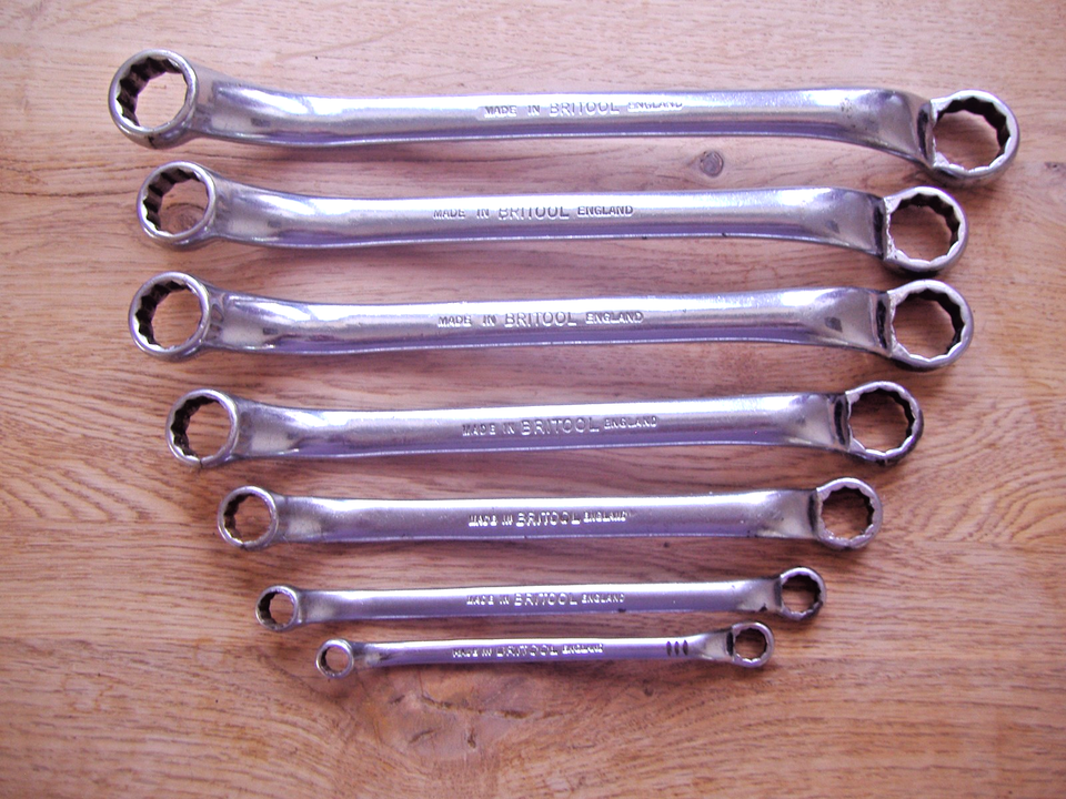 Set of 7x Britool Spanners 2RB Series A/F Ring Spanners. (12 Point ...